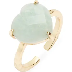 KIARA BY KI-ELE Kelsie Heart Amazonite Cuff Ring - Gold