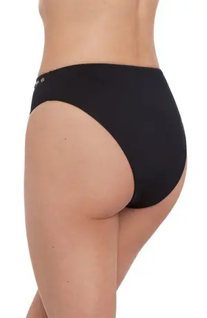 Steve Madden Studded High-cut Bikini Bottom - Black