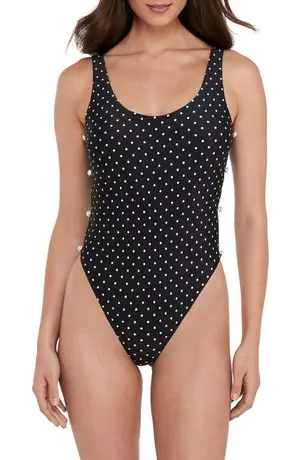Steve Madden Side Cutout Open Back One-piece Swimsuit - Raven Black
