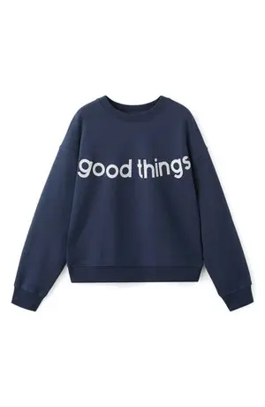 Mango Glitter Message Cotton Sweatshirt