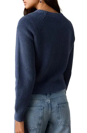 Mango Button Detail Crop Sweater