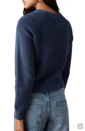 Mango Button Detail Crop Sweater
