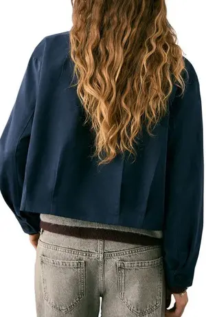 Mango Double-breasted Cropped Jacket
