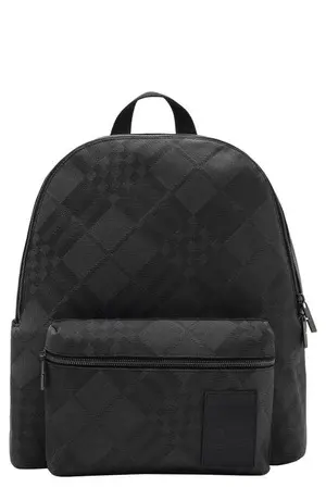 Burberry Chester Check Jacquard Backpack - Black