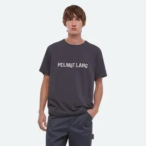 Helmut Lang Crumpled Logo Tee - Slate Blue