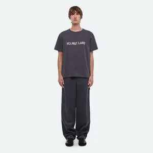 Helmut Lang Crumpled Logo Tee - Slate Blue