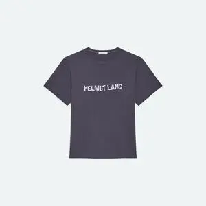 Helmut Lang Crumpled Logo Tee - Slate Blue