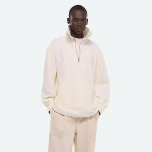 Helmut Lang Quarter-zip Cotton Fleece Sweatshirt - Vintage White