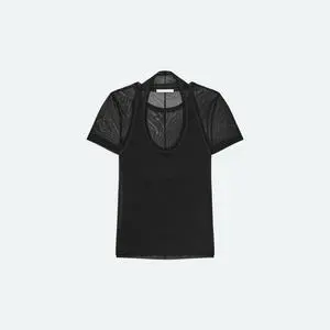 Helmut Lang Layered Mesh Tee - Black