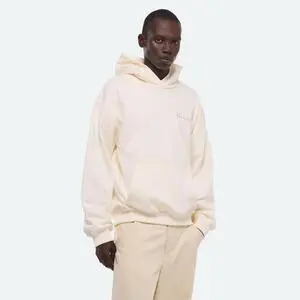Helmut Lang Handwritten Logo Cotton Fleece Hoodie - Vintage White