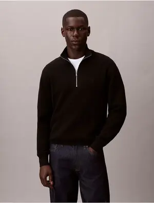 Calvin Klein Smooth Cotton Quarter-zip Sweater
