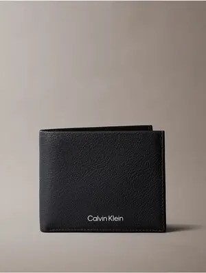 Calvin Klein Pebble Grain Leather Bifold Wallet - Black