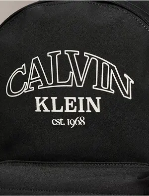 Calvin Klein Curved Logo Graphic Round Backpack