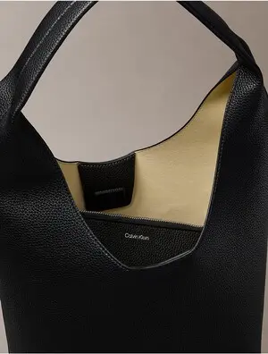 Calvin Klein Pebble Grain Slouchy Bag - Black