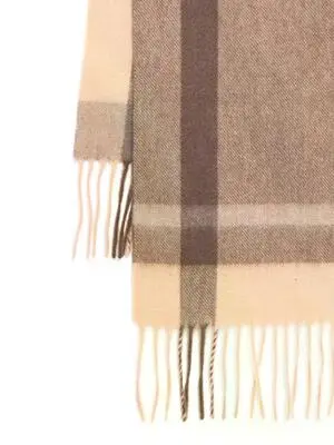 N.peal Checked Cashmere Scarf - Neutrals
