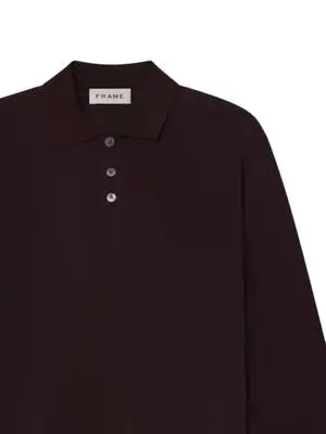 FRAME Long-sleeved Piqué Polo Shirt