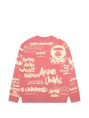 AAPE BY *A BATHING APE Logo Crew-neck Sweater - Pink