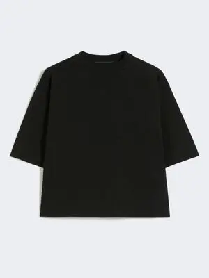 Max Mara Cotton T-shirt With Ribbed Crater Neck