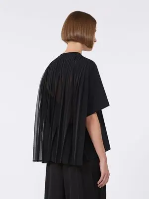 Max Mara Cotton T-shirt With Pleated Back