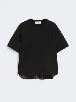 Max Mara Cotton T-shirt With Pleated Back