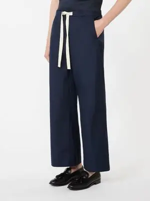 Max Mara Cotton Drawstring Trousers - Midnightblue