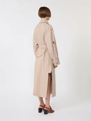 Max Mara Long Water-repellent Twill Trench Coat
