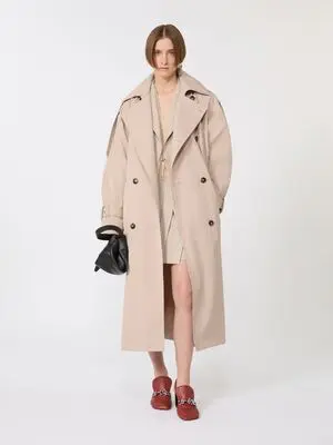 Max Mara Long Water-repellent Twill Trench Coat