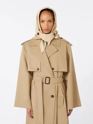 Max Mara Gabardine Hat-foulard With Chin Strap