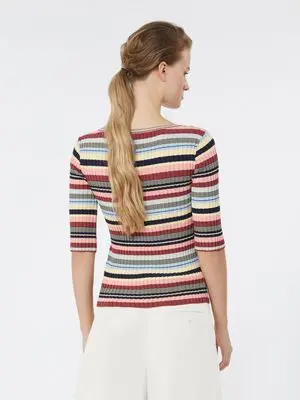 Max Mara Stretch Viscose Ribbed Knit Jumper