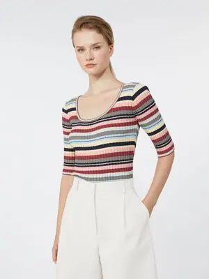 Max Mara Stretch Viscose Ribbed Knit Jumper
