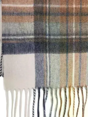 N.peal Check Cashmere Scarf - Neutrals