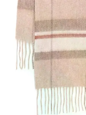 N.peal Checked Cashmere Scarf - Neutrals
