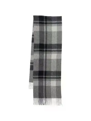 N.peal Checked Cashmere Scarf - Grey
