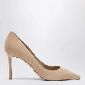JIMMY CHOO Romy 85 Suede Pumps - Beige
