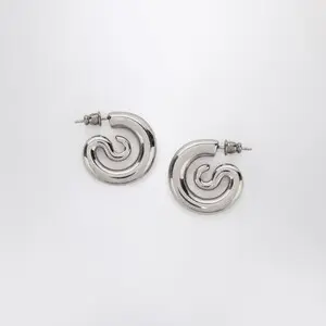 PANCONESI Serpent Hoops Extra Small Earrings In Silver Tone - Metal