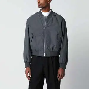 JIL SANDER Cotton Zip-up Bomber Jacket - Grey