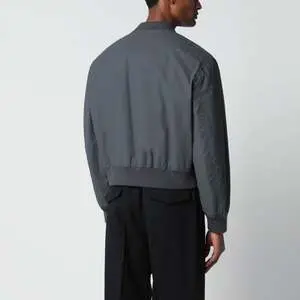JIL SANDER Cotton Zip-up Bomber Jacket - Grey