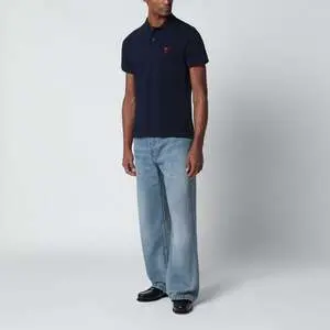 AMI Paris Polo De Coeur Midnight - Blue