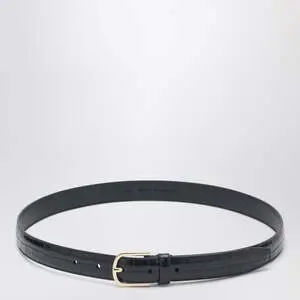 TOTEME Leather Belt With Croc Effect - Black