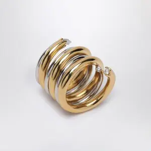 PANCONESI Gold And Silver Tone Spiral Ring - Metal