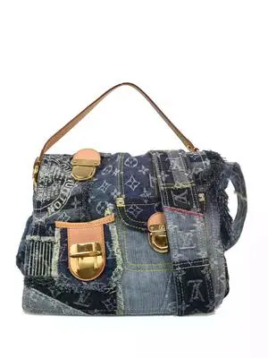 LOUIS VUITTON 2007 Postie Monogram Patchwork Shoulder Bag - Blue