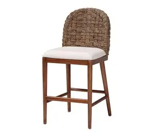 BALI & PARI Denver Brown Wood And Seagrass Coun Ter Stool - One-color