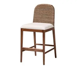 BALI & PARI Nadim Seagrass And Acacia Wood Coun Ter Stool - One-color