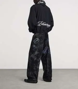 Balenciaga Washed Crayon Wide-leg Jeans - Black
