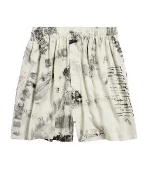 Balenciaga Washed Crayon Print Shorts - Grey