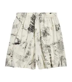 Balenciaga Washed Crayon Print Shorts