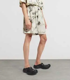 Balenciaga Washed Crayon Print Shorts