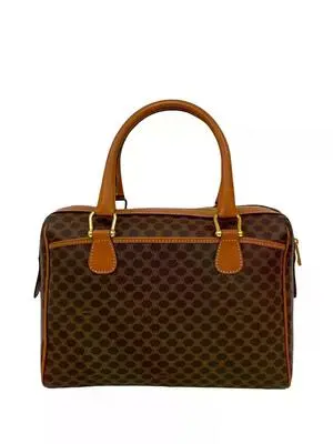 Celine 1995 Macadam Coated Canvas Boston Bag