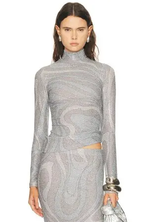 Emilio Pucci Long Sleeve Top - Argento