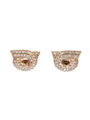 FERRAGAMO Logo Earrings With Rhinestones